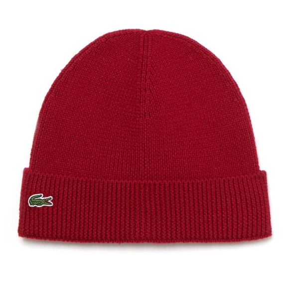 Lacoste | Accessories | Lacoste Mens Turned Edge Ribbed Wool Beanie ...